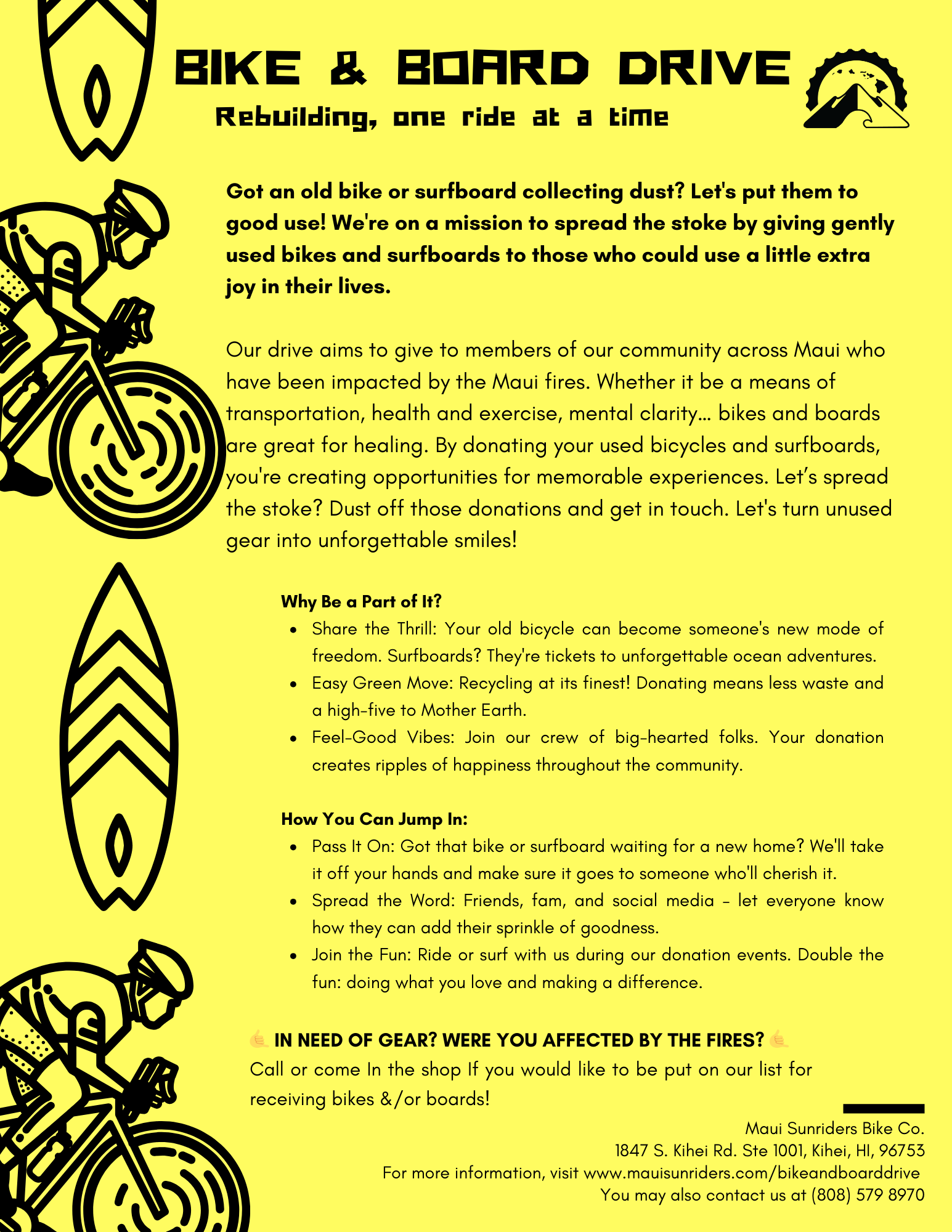 Maui Bike and Board Drive - Maui Sunriders Bike Co.